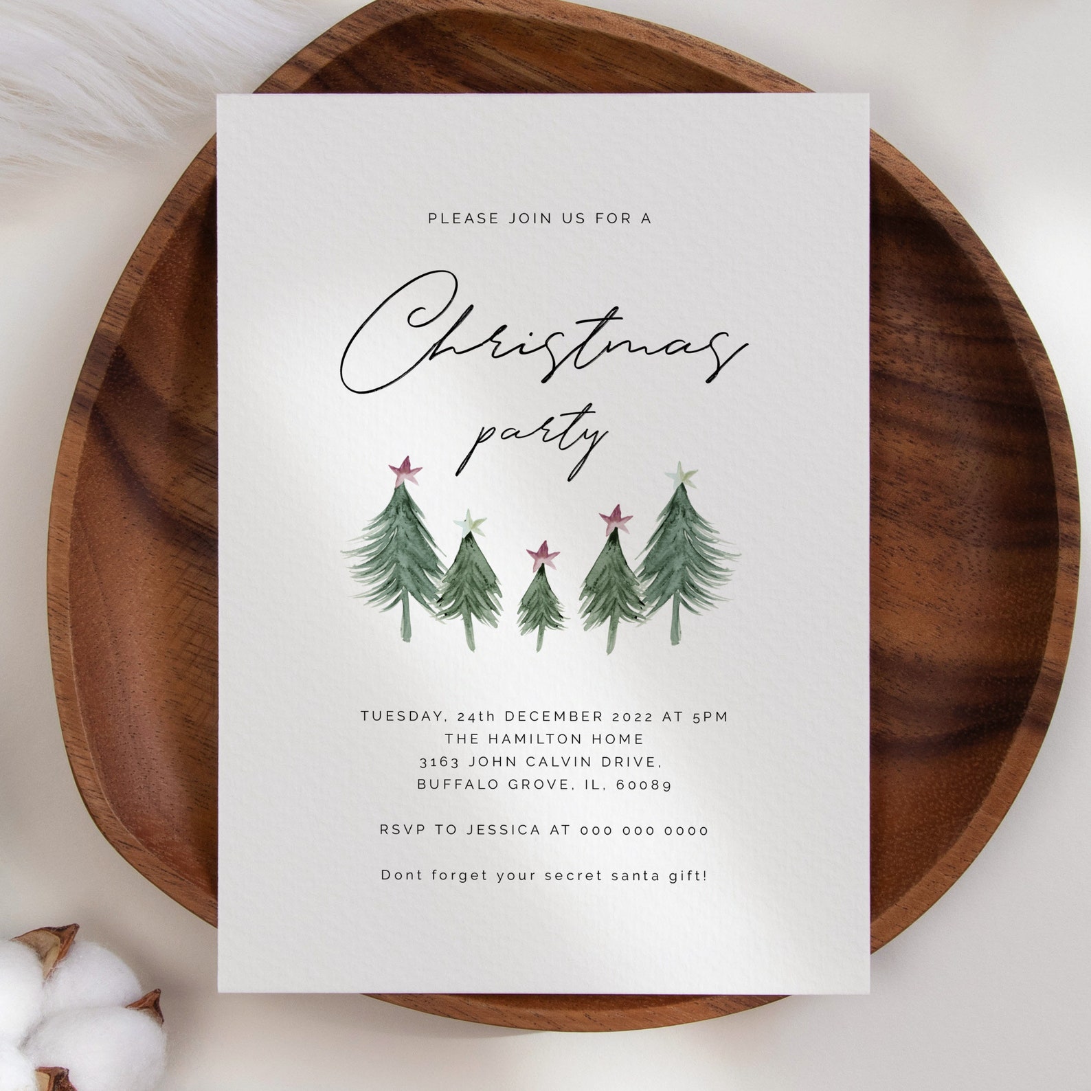 Christmas party invite Festive party Invitation Template | Etsy