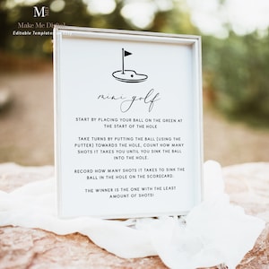 Elegant Calligraphy Mini Golf Sign, Modern Putting Green Rules Sign ...