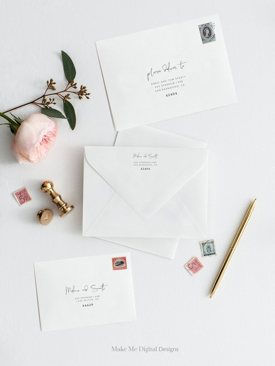 Modern Wedding Envelope Template Elegant Address Envelope Template ...