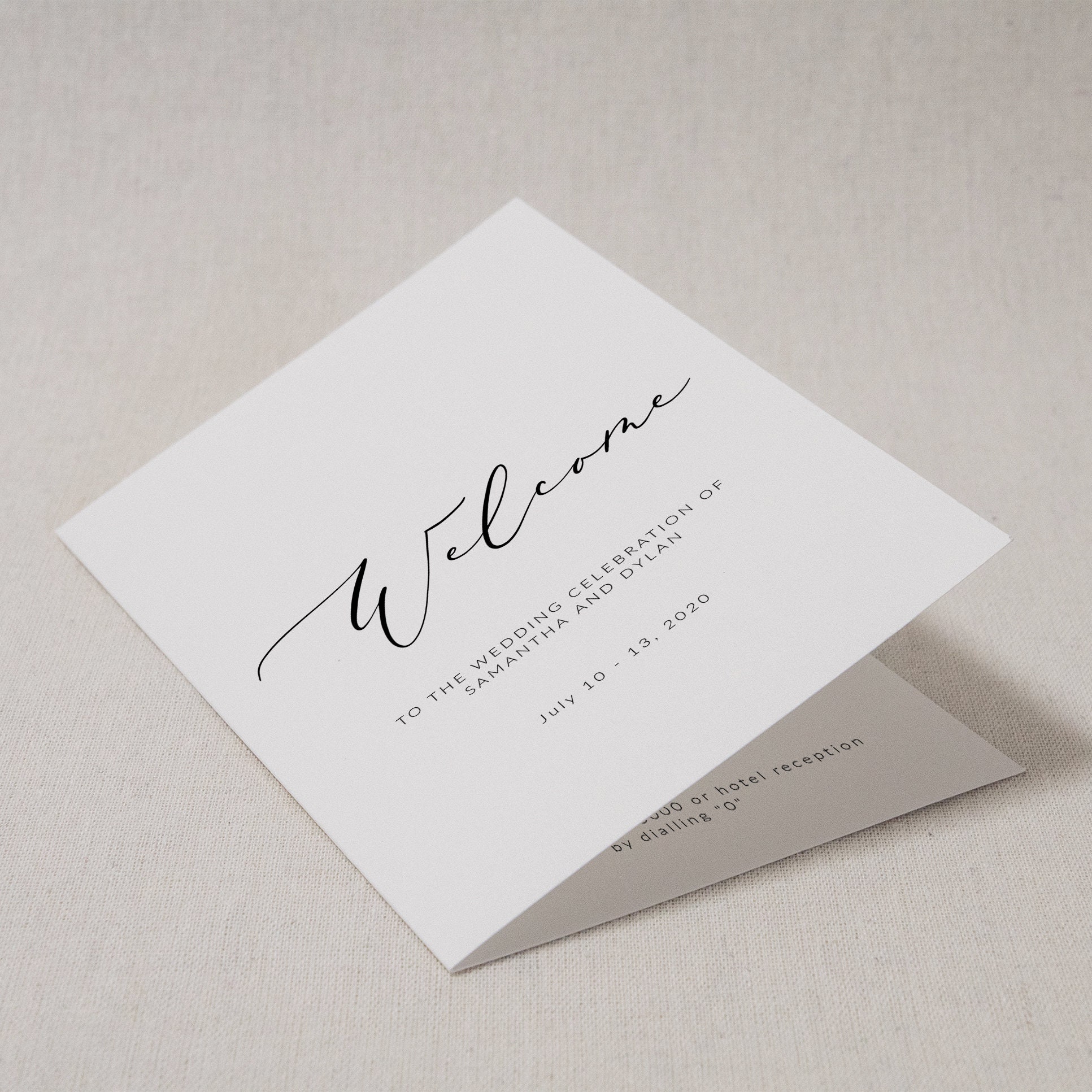 Bi-fold Wedding Welcome Letter Template, Foldable Welcome Letter ...