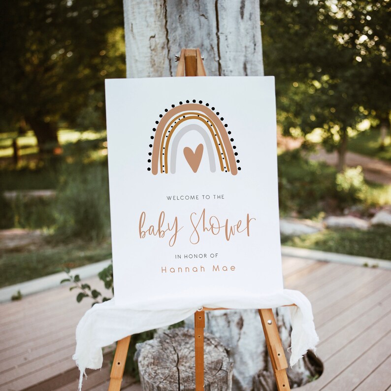 Boho Rainbow Baby Shower Welcome Sign Bohemian Rainbow Baby - Etsy UK