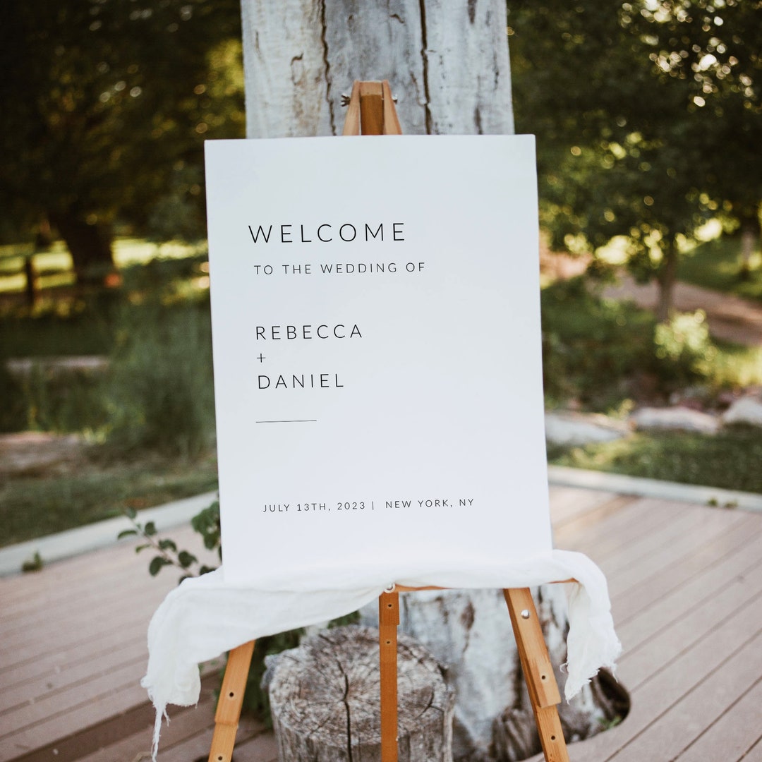 Simple Wedding Welcome Sign Template Modern Wedding Welcome Sign ...