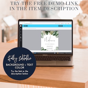 Editable Tropical Welcome Sign Template, Wedding Welcome Sign ...