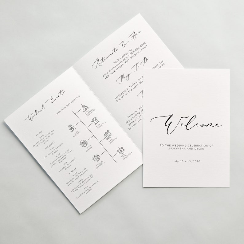 Bi-fold Wedding Welcome Letter Template Foldable Welcome - Etsy UK