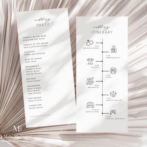 Minimalist Foldable Wedding Program Template | Editable Wedding ...