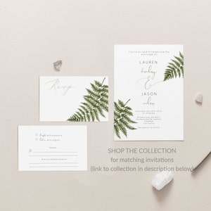 Fern Wedding Place Cards Wedding Fern Name Cards Editable Templett ...