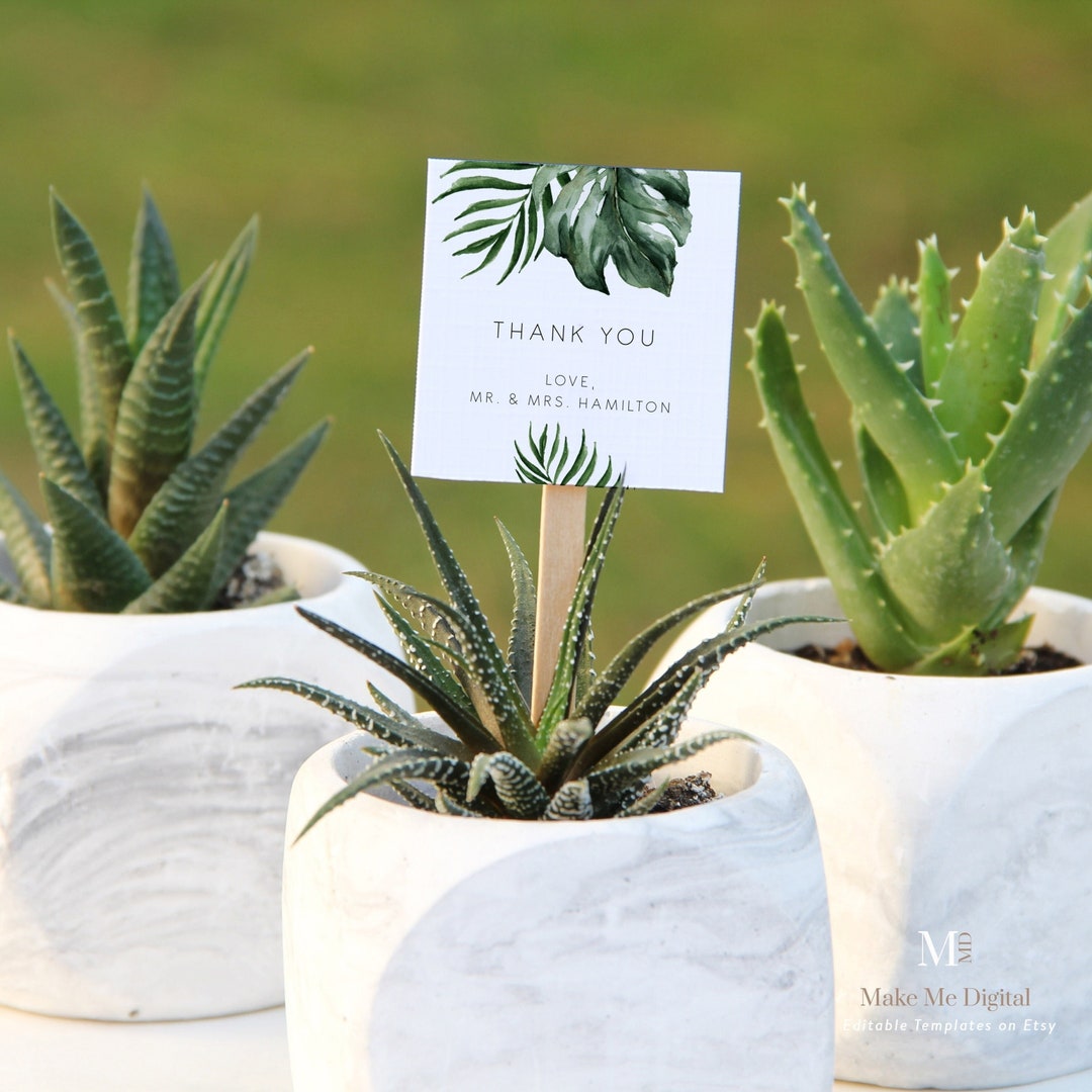 Tropical Wedding Gift Tag, Printable Gift Tags, Palm Leaf Favor Gift ...