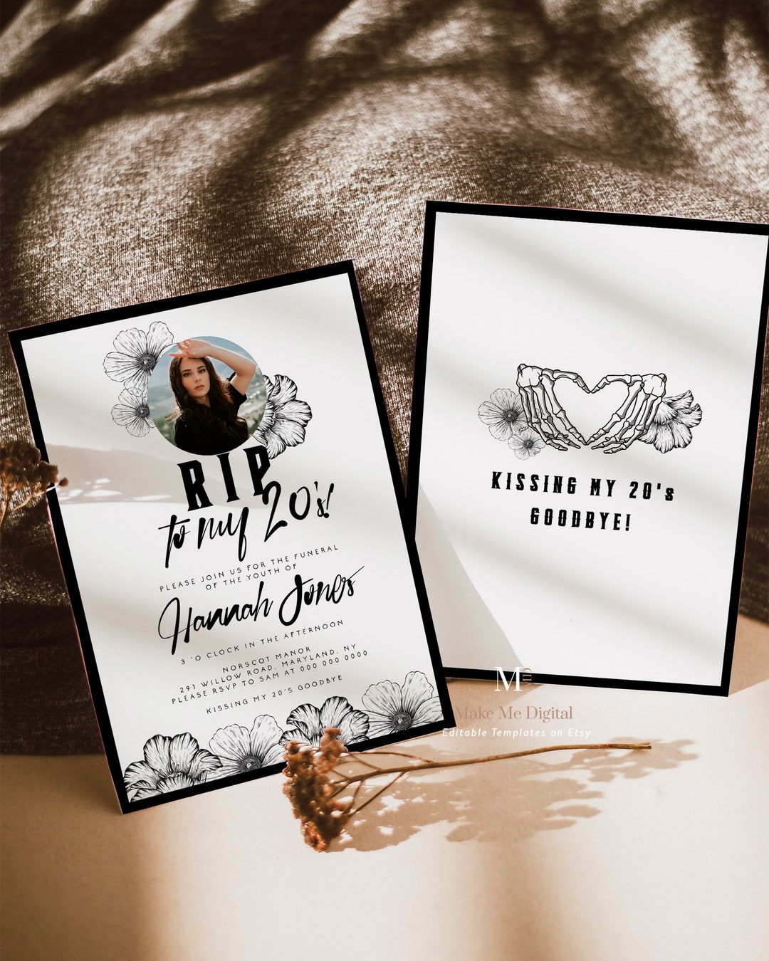 RIP to My 20s 30th Birthday Party Invitation, Printable SKULLS 30s ...