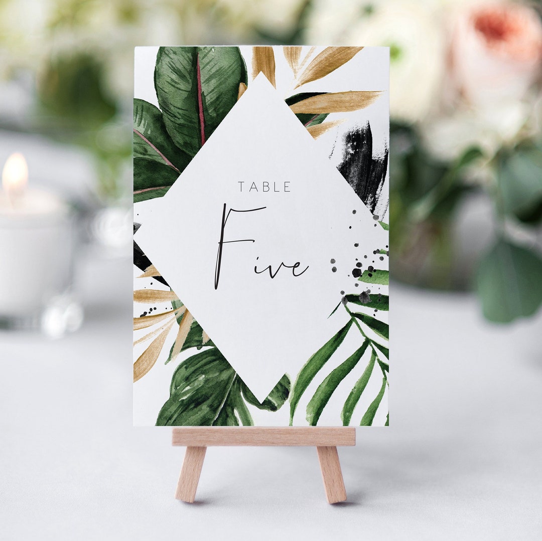 Tropical Table Number Template Printable Wedding Table Number - Etsy