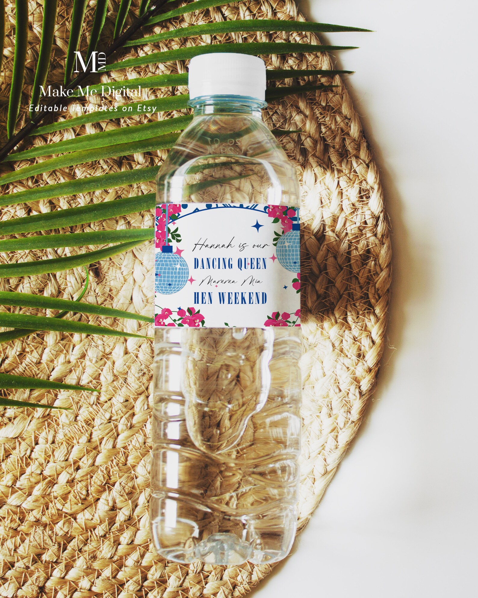 Dancing Queen Hen Party Water Bottle Label, Greek Mamma Printable ...