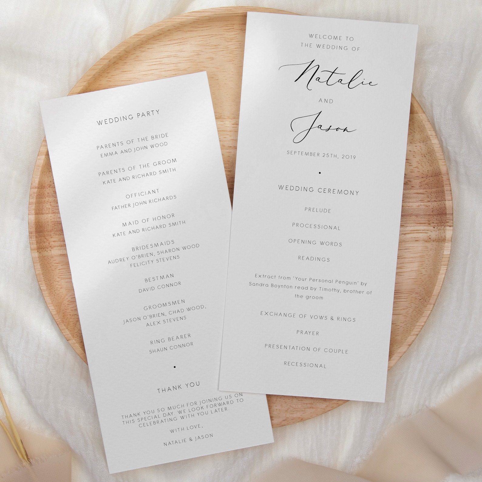 Elegant Wedding Ceremony Program Template Printable Wedding | Etsy