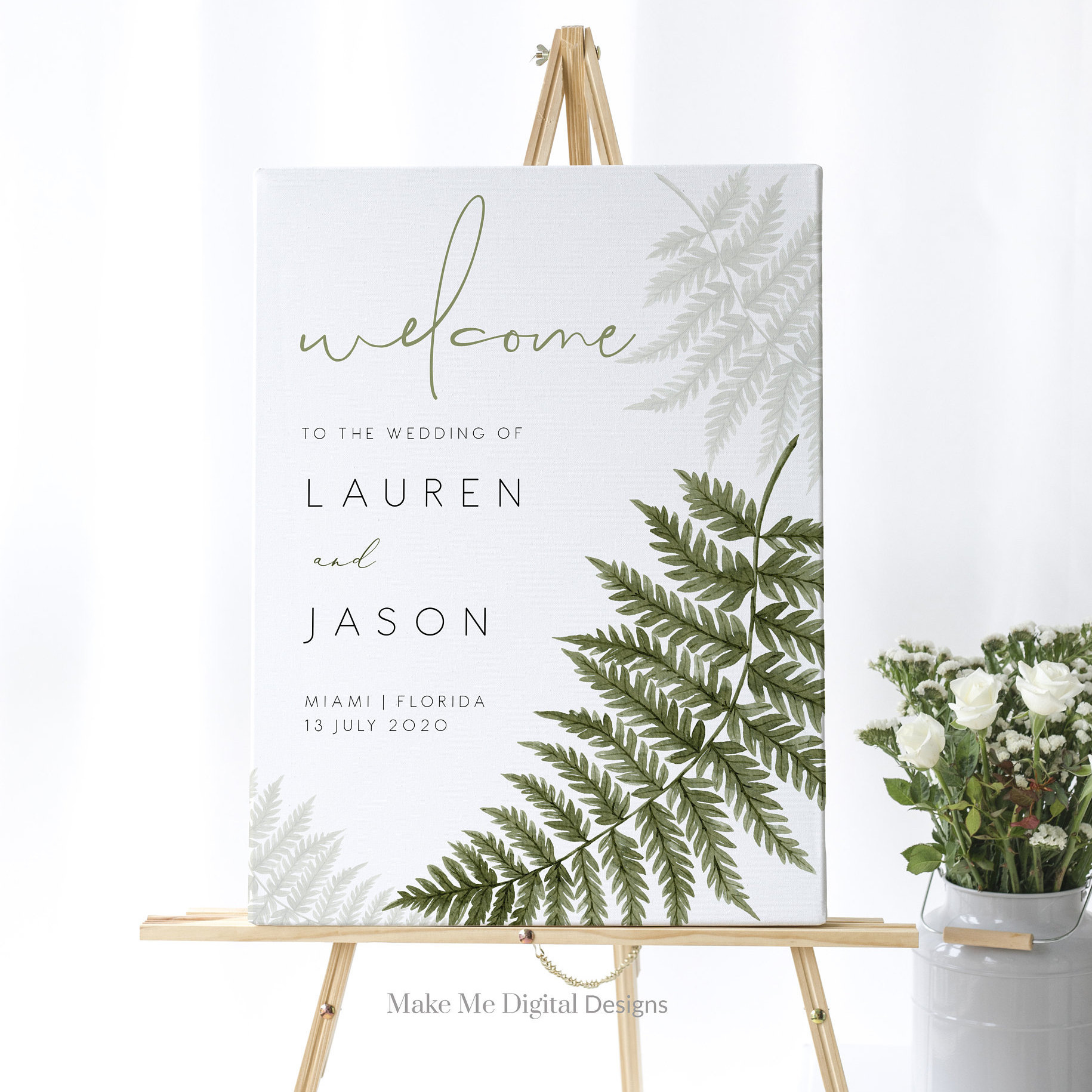 Fern Welcome Sign Wedding Sign Welcome Wedding Sign Printable | Etsy