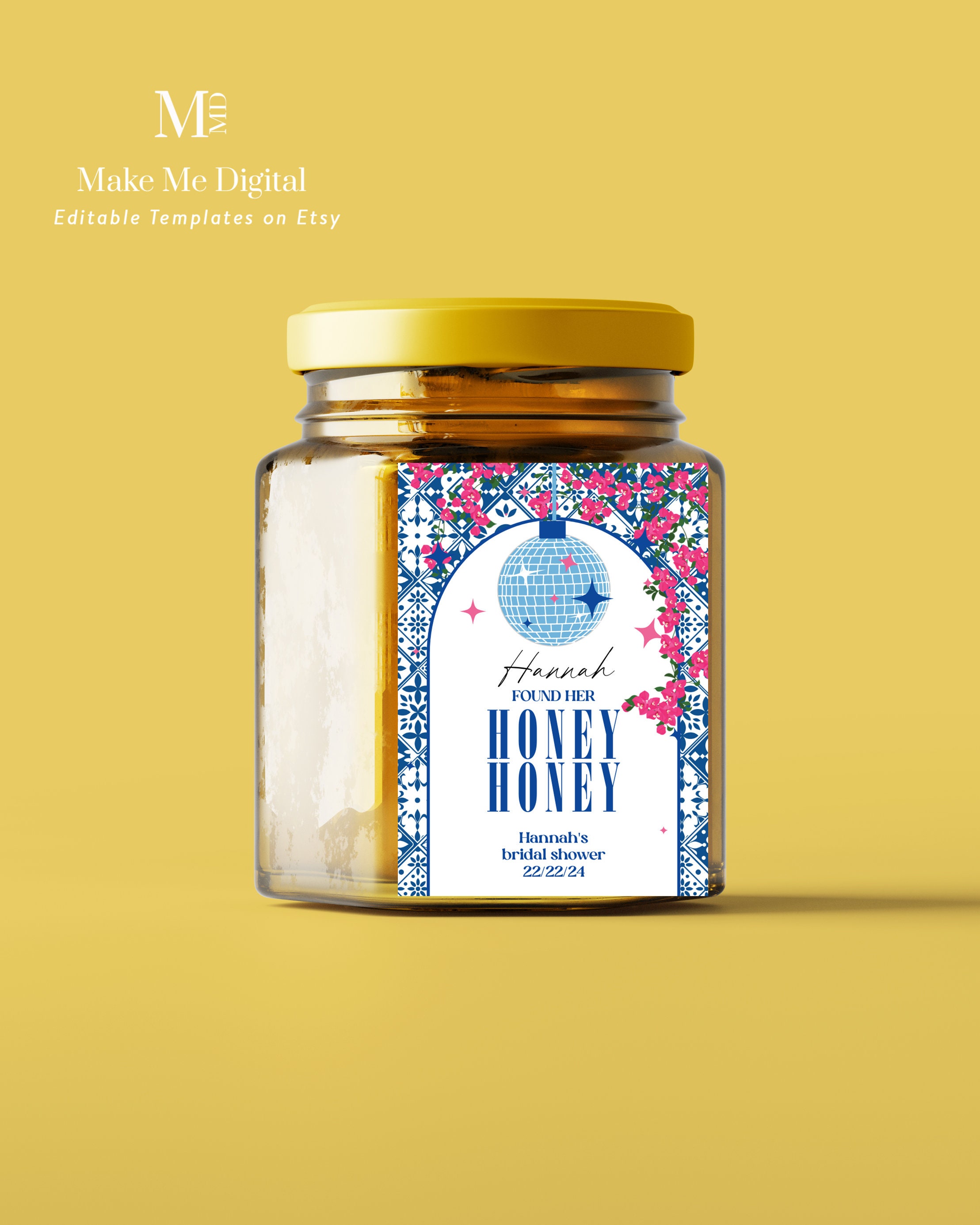 Honey Honey Bridal Shower Jar Labels, Greek Mamma Favor Sticker ...
