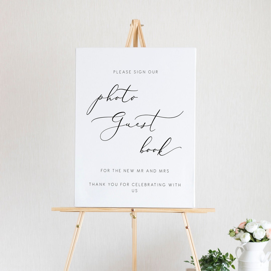 Photo Guest Book Sign Template Wedding Guestbook Sign Printable Photo ...