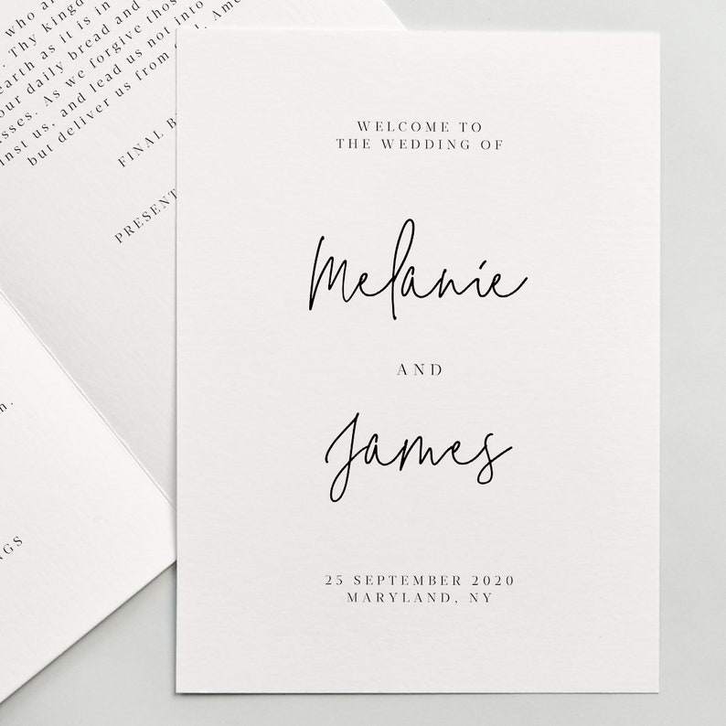 Wedding Ceremony Program Booklet Printable Wedding Program | Etsy UK