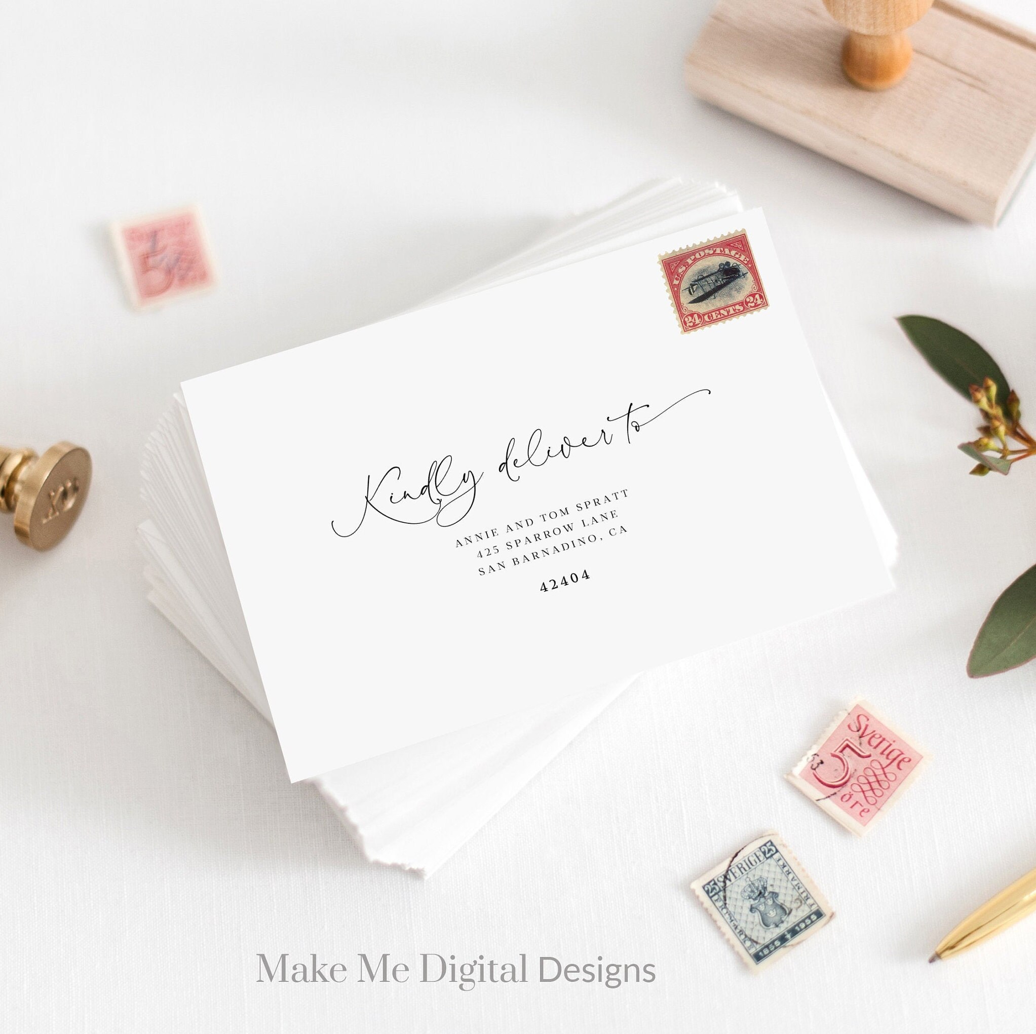 Elegant Wedding Envelope Template Address Envelope Template | Etsy