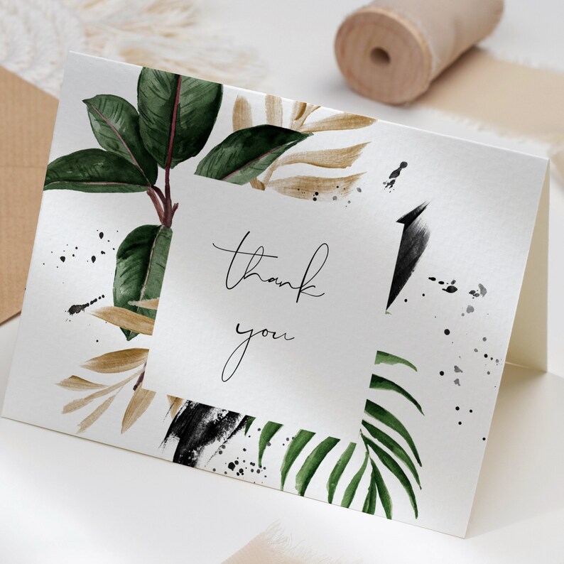 Editable Tropical Thank You Card Template Thank You Card | Etsy UK