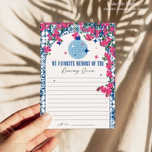 Favorite Memory Dancing Queen Bridal Shower Game, Greek Mamma Mia Hen ...