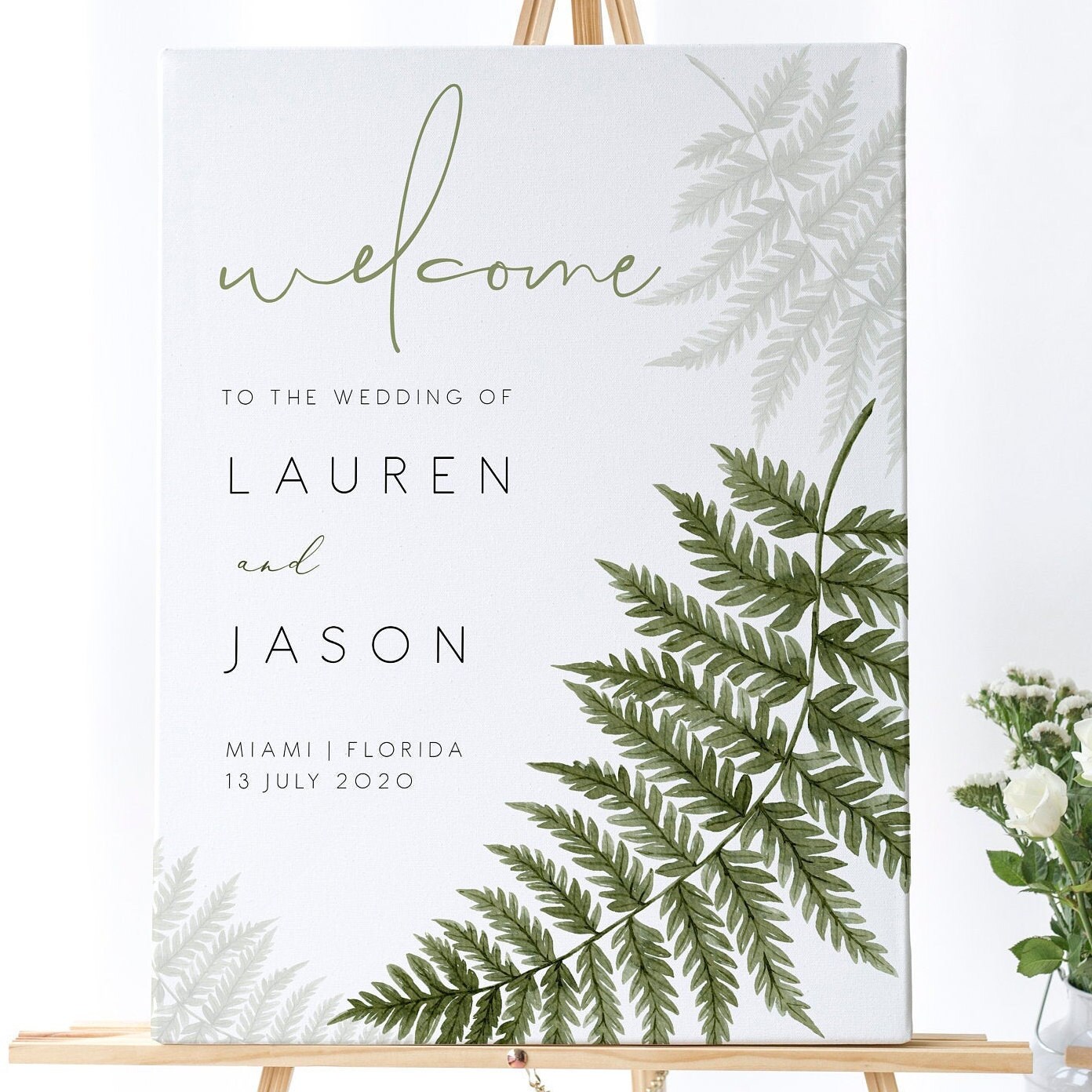 Fern Welcome Sign Wedding Sign Welcome Wedding Sign Printable | Etsy