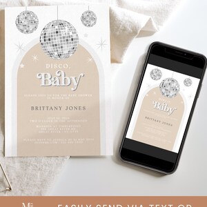 Disco Ball Diva Baby Shower Invitation, Silver Glitter Disco, Baby ...