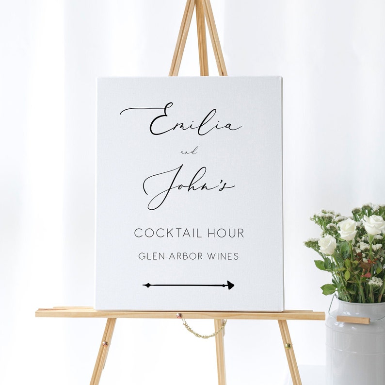 Editable Cocktail Hour Sign Template Wedding Drinks Sign | Etsy