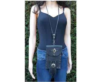 Leather Neck Bag | Etsy