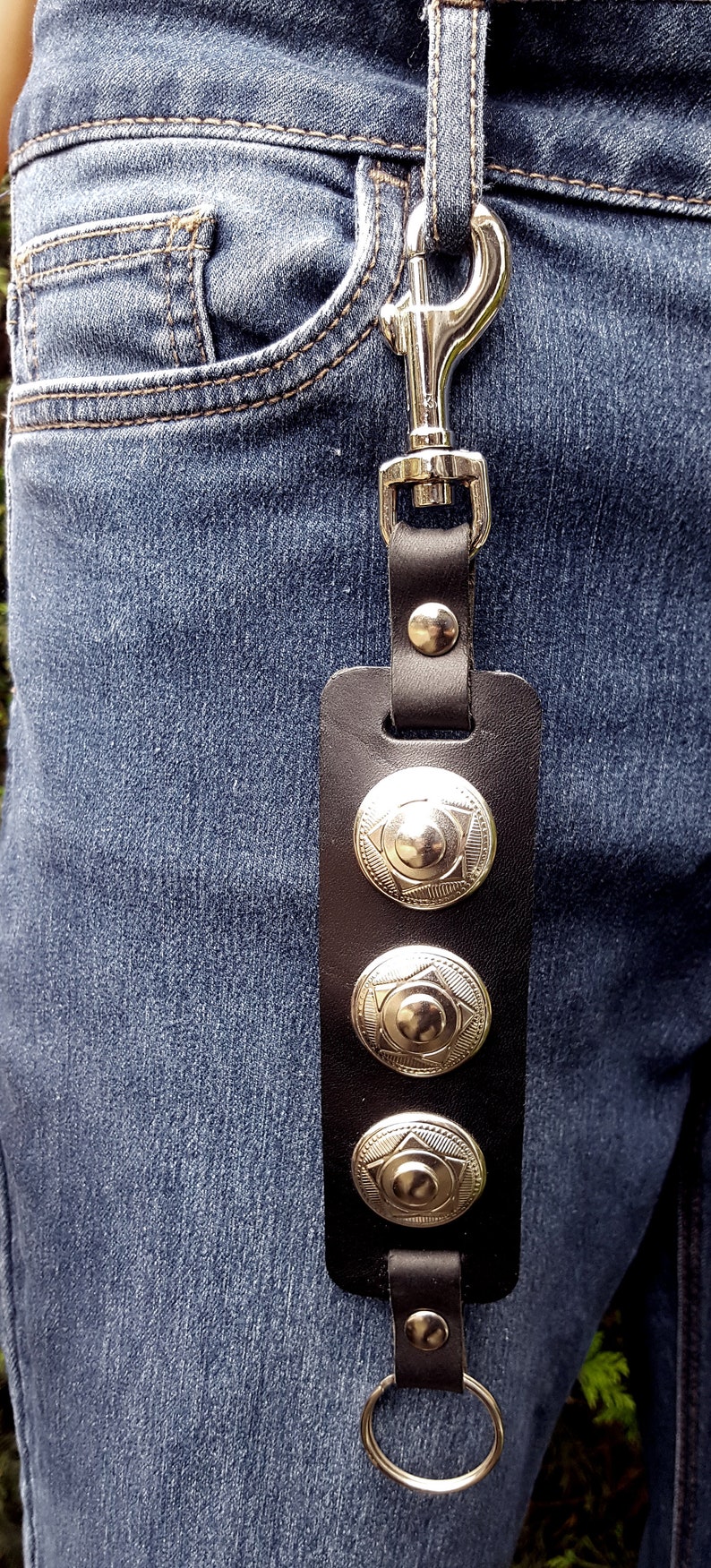 Leather Keyring Key Chain Fob With Concho - Etsy