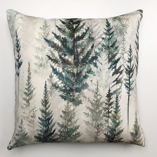 Sanderson Juniper Pine Cushion Cover in Linen/cotton Fir - Etsy UK