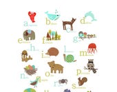 Italian Alphabet Print 11x14 Nursery Wall Art Animal Themed | Etsy