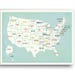 Printable USA Map, Map Wall Art, Digital Download, Travel Map, 14x11 ...