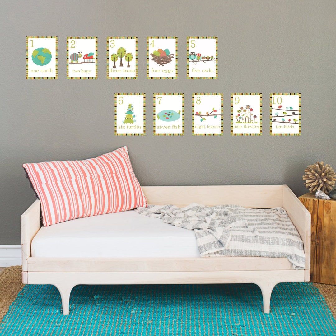 Nature Themed Number Cards in English, Counting Wall Cards, Gender ...