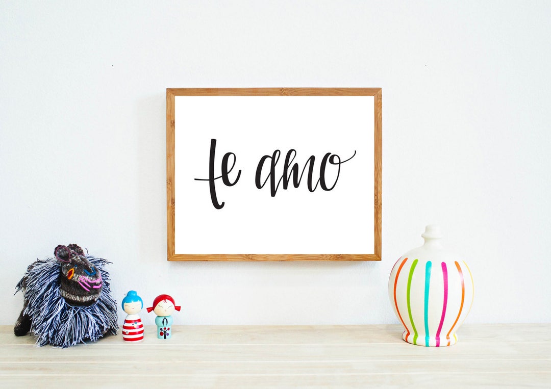 Te Amo Sign Black and White Typography Print, Nursery Art, Modern Decor ...