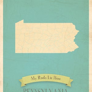 Pennsylvania Roots Map Print, Custom State Art (11x14) - Etsy
