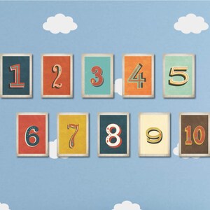 Vintage Nursery Art Decor Vintage Counting Cards Vintage - Etsy