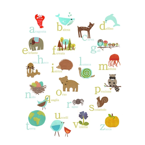 Italian Alphabet - Etsy