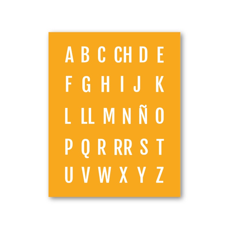 Spanish Alphabet Poster, Pick a Color, Abc Wall Art, Abecedario Poster ...