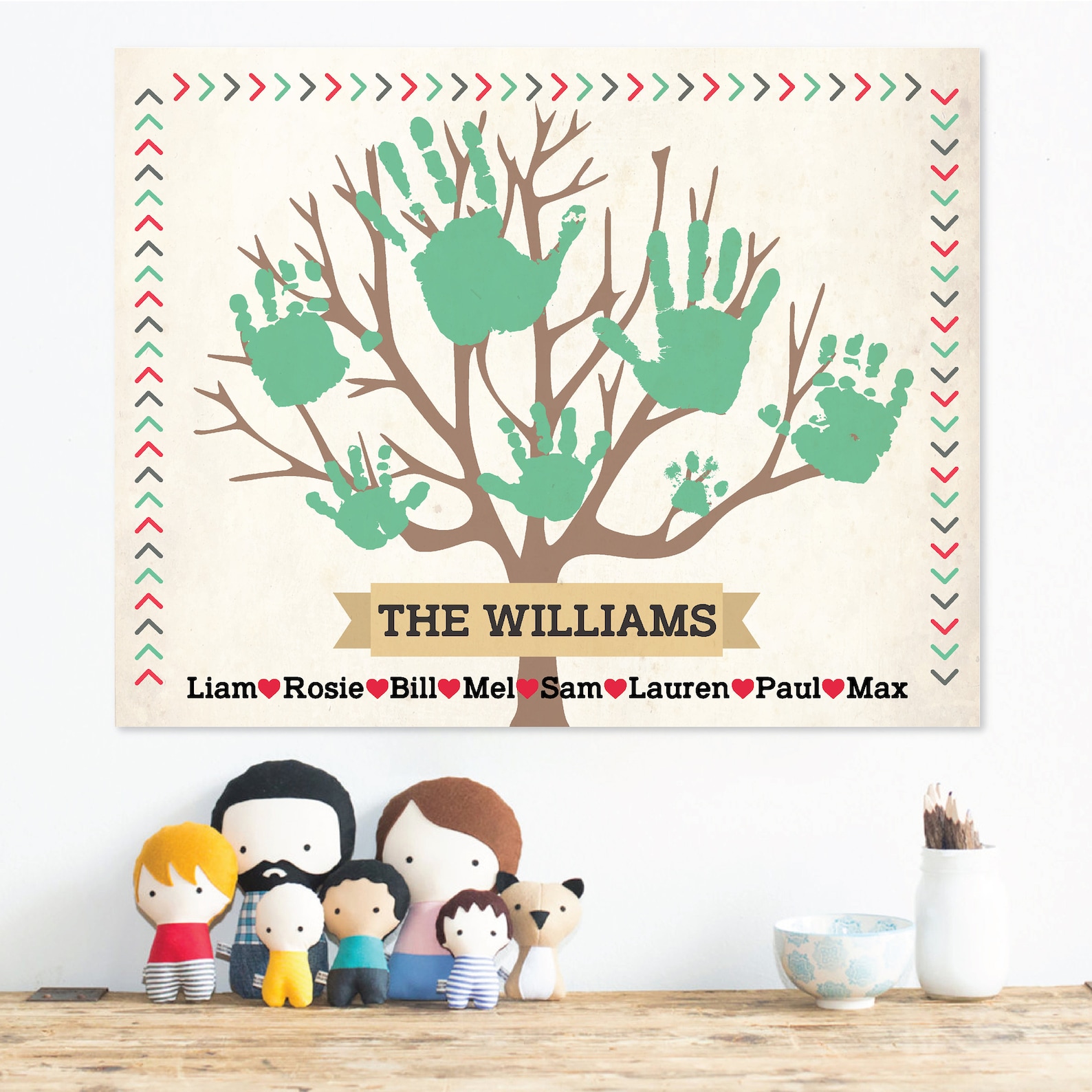 DIY Family Tree, Personalized Gift, Family Handprints, Family ...