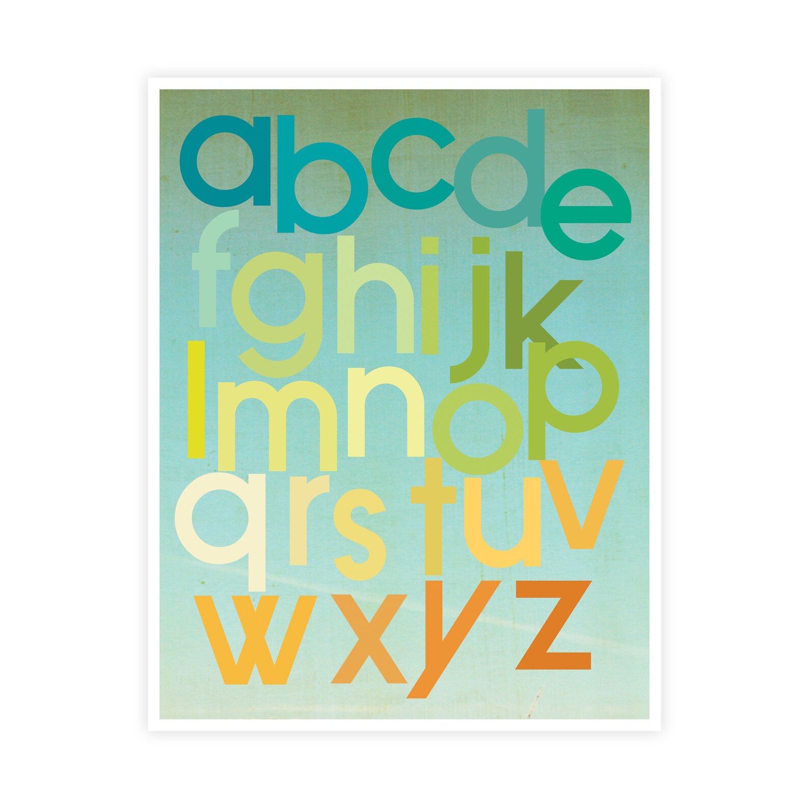 Citrus Berry Alphabet Poster, Gender Neutral, ABC Vintage Wall Art ...