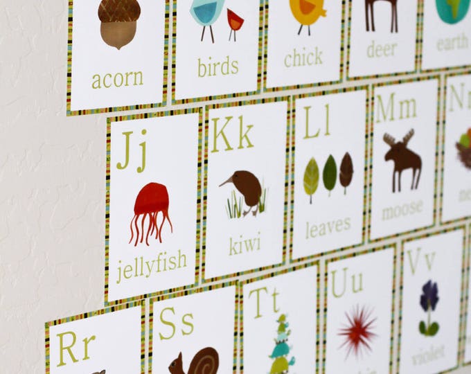 Animal Alphabet Card Set Nursery Wall Cards Animal Alphabet - Etsy