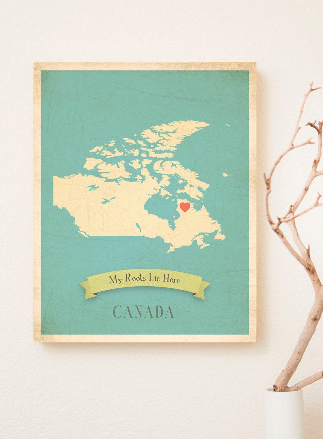 Custom Country Map Personalized Vintage Map Wall Art 11x14 - Etsy