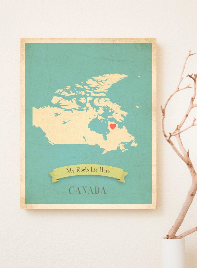 Custom Country Map Personalized Vintage Map Wall Art 11x14 - Etsy