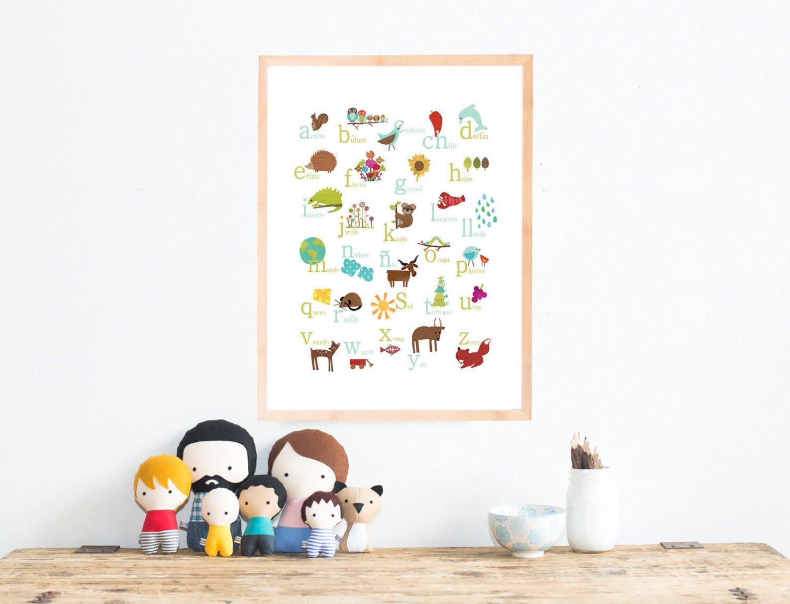 Printable Spanish Alphabet Wall Art, Digital Download Print, 11x14 ...