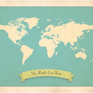 World Map, My Roots Customizable Print, 36x24, Nursery Wall Art, Kid's ...