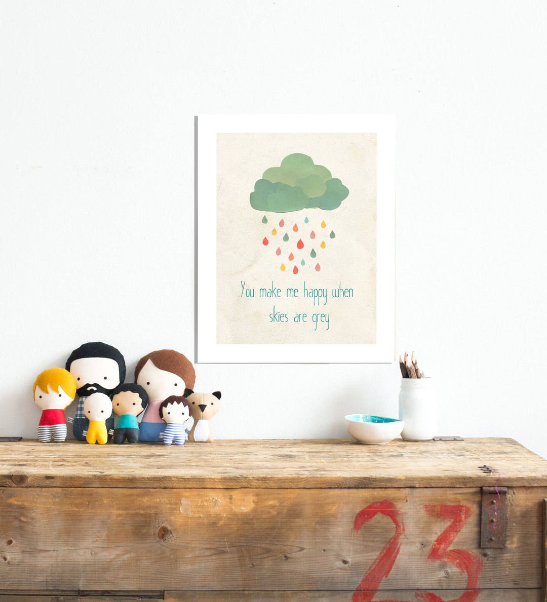 You Make Me Happy When Skies Are Grey Print 11x14 Nursery - Etsy