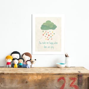 You Make Me Happy When Skies Are Grey Print 11x14 Nursery - Etsy