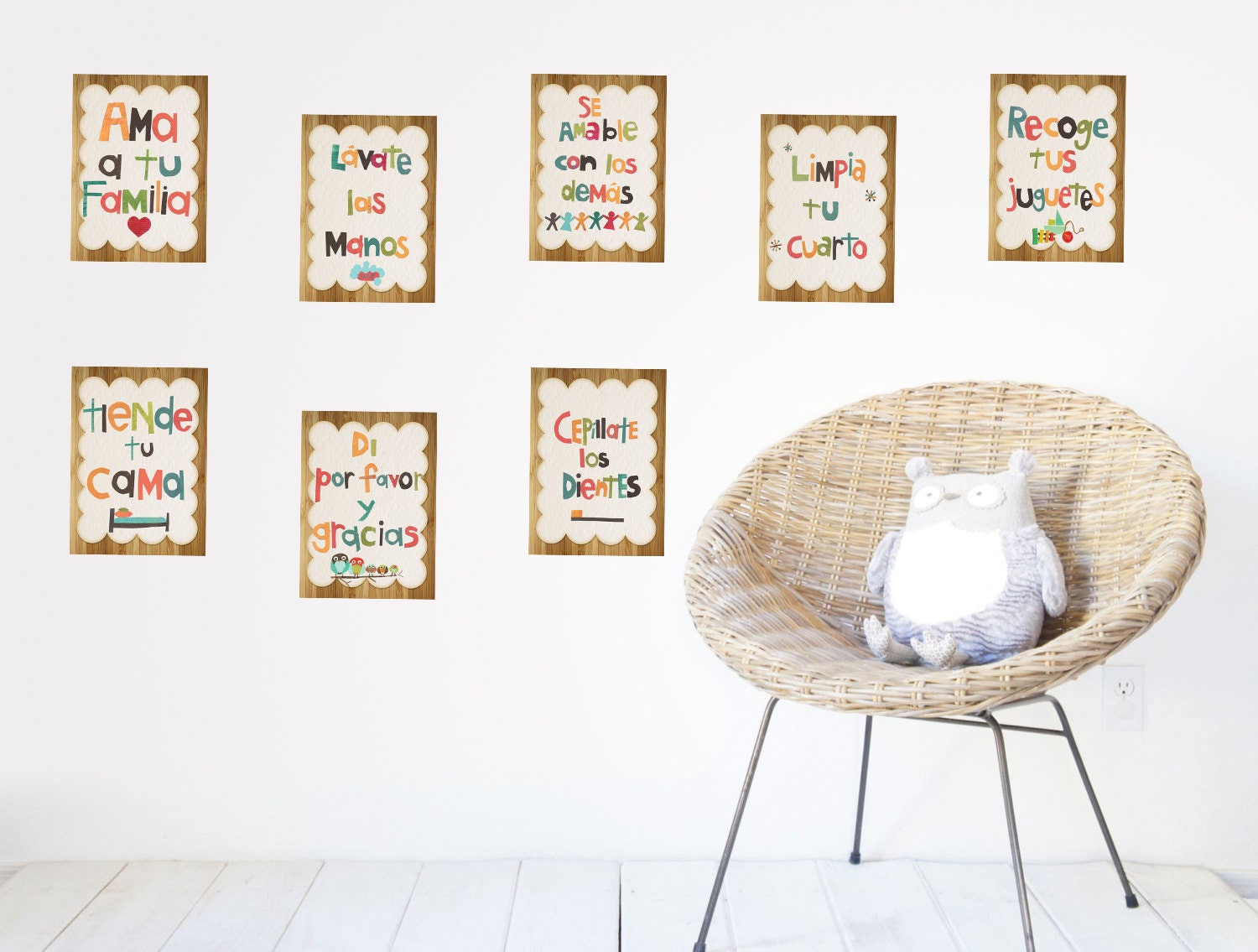 Good Manners, 5x7, Wall Cards in Spanish, Spain Decor, Rules for Kids ...