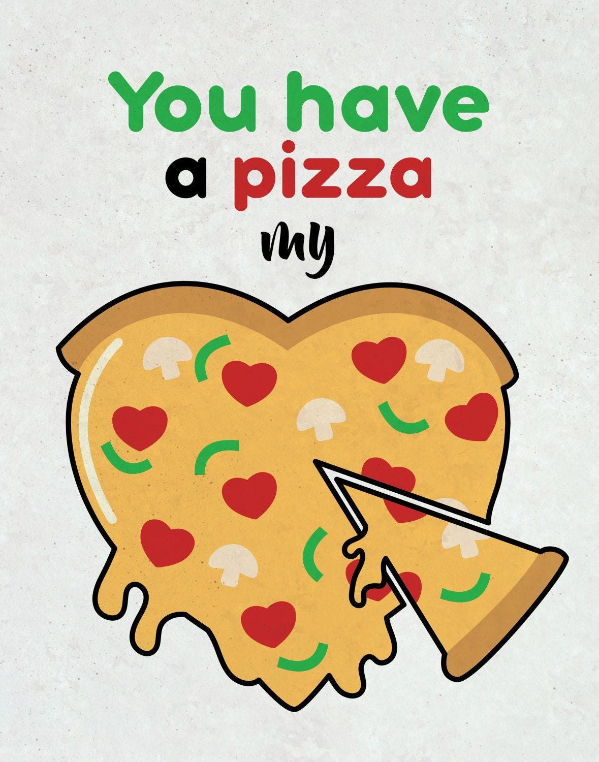Pizza My Heart Kitchen Wall Decor Quote Posters Heart - Etsy