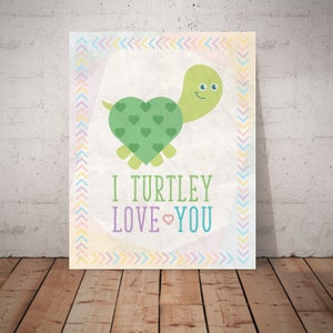 I Turtley Love You, Turtle Nursery Decor, Turtle Wall Art, I Love You ...
