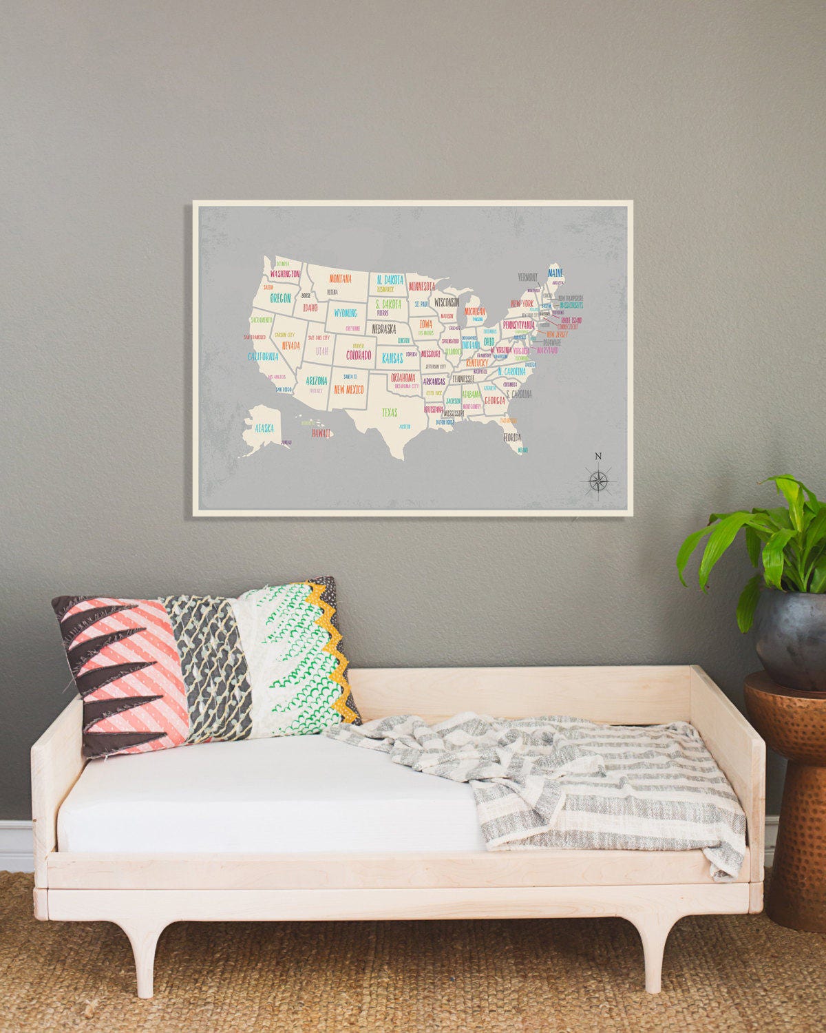 UNITED STATES Wall Map USA Poster 24x18 or 36x24 Large Print Paper - Etsy
