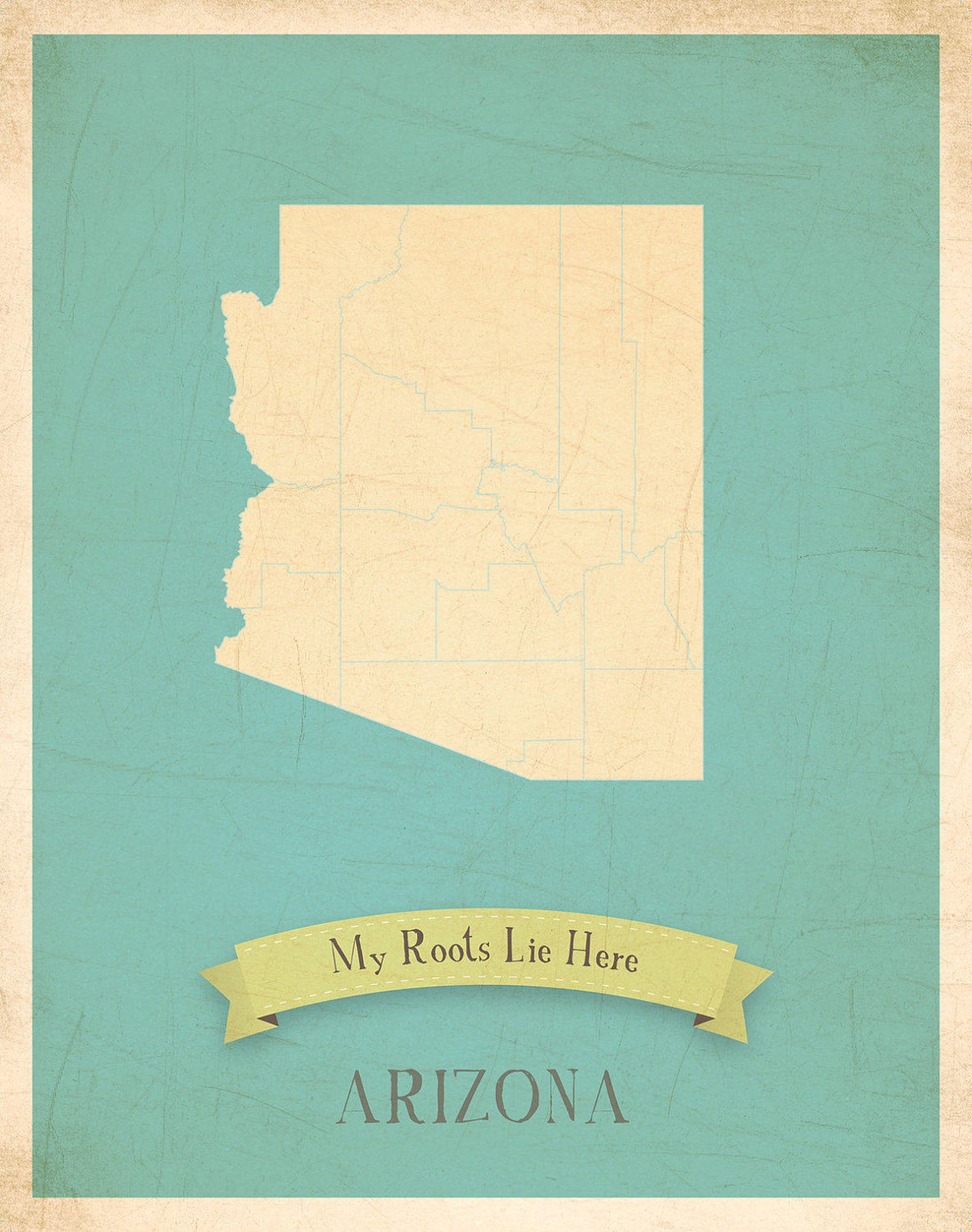 BOGO SALE Map Wall Decor Map Art Print Map Poster Arizona - Etsy
